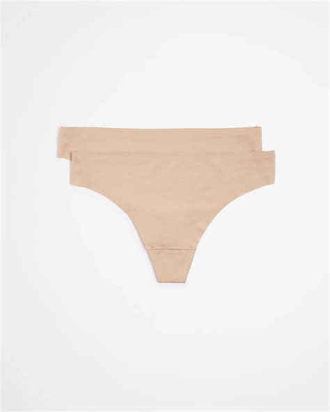 Womens Bonded No Show G String Briefs 2 Pack Latte Target Australia