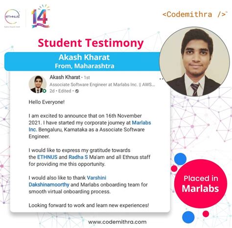 Ethnus On Linkedin Ethnus Codemithra Awsjobs Awscareer