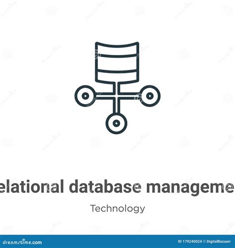 Outline Relational Database Management System Vector Icon Isolated