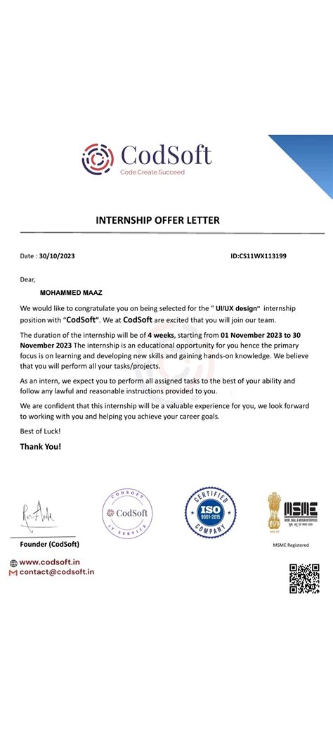 Mohammed Maaz On Linkedin Codsoft