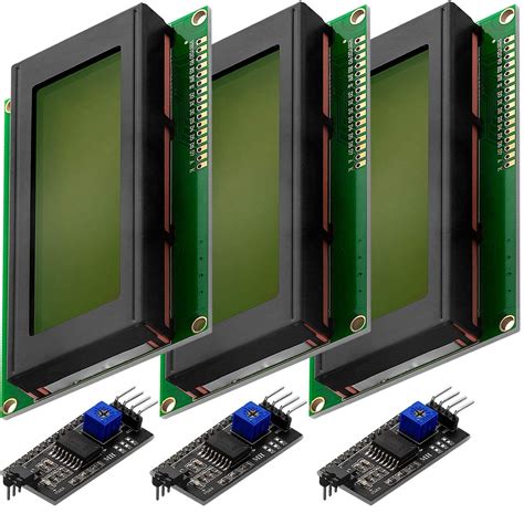 Azdelivery 3 X Hd44780 2004 Lcd Display Bundle Green 4x20 Tecken Med