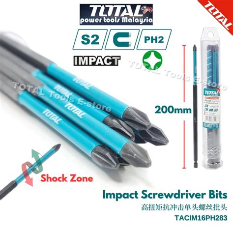 Total Impact Screwdriver Bits Power Bits Ph2 200mm 高扭矩抗冲击单头螺丝批头