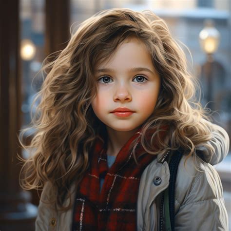 Portrait Of A Cute Girl Generative Ai Premium Ai Generated Image
