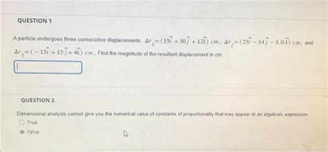 solved a particle undergoes three consecutive displacements