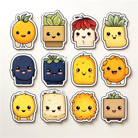 Premium Ai Image A Collection Of Cute Sticker Vector