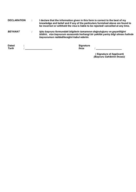 Pakistan Pakistani Visa Application Form Englishturkish Fill Out