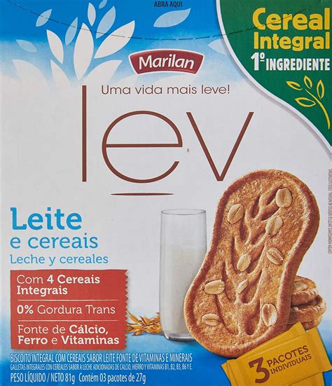 Biscoito Lev Leite E Cereais Marilan 81g Br Alimentos E
