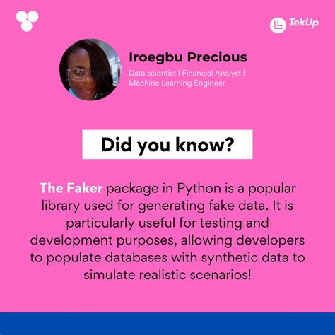 Precious I On Linkedin Python Datascience Fakedata Fakerpackage