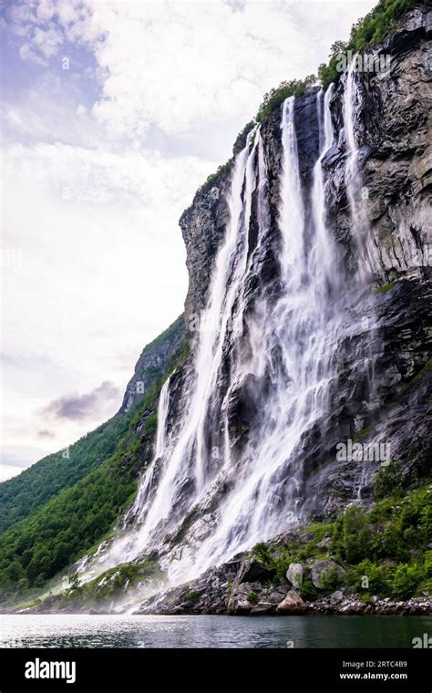 Waterfall 7 Sisters In Geirangerfjord Unesco World Heritage Fjord