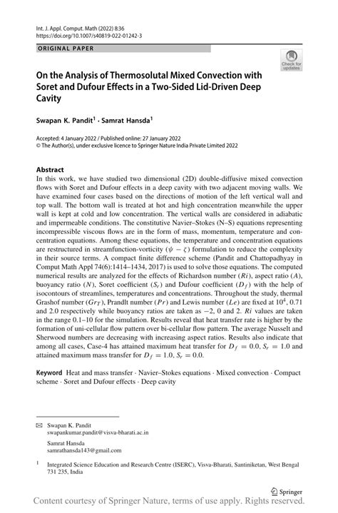 On The Analysis Of Thermosolutal Mixed Convection With Soret And Dufour Effects In A Two Sided