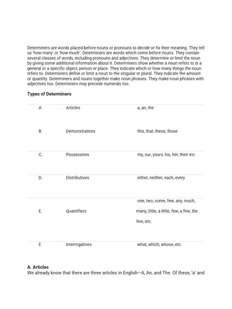 Determners Selfstudy Pdf Syntactic Relationships Semantics