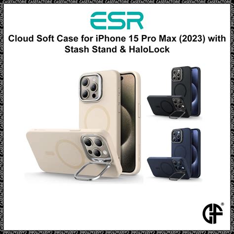 Esr Cloud Soft Case For Iphone 15 Pro Max 2023 With Stash Stand