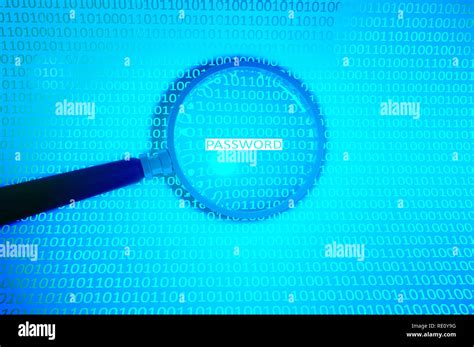 Passwords And Binary Numbers Investigate And Search Magnifying Glass