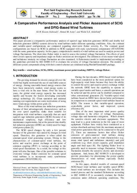 Pdf A Comparative Performance Analysis And Flicker Assessment Of Scig