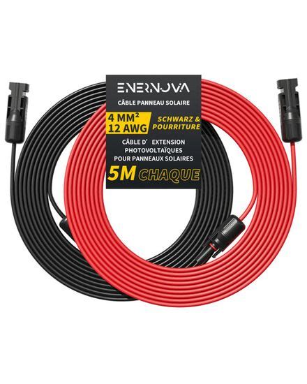 Enernova Câble Solaire 4mm² 6mm² Ip67 Câble Dextension De Câble