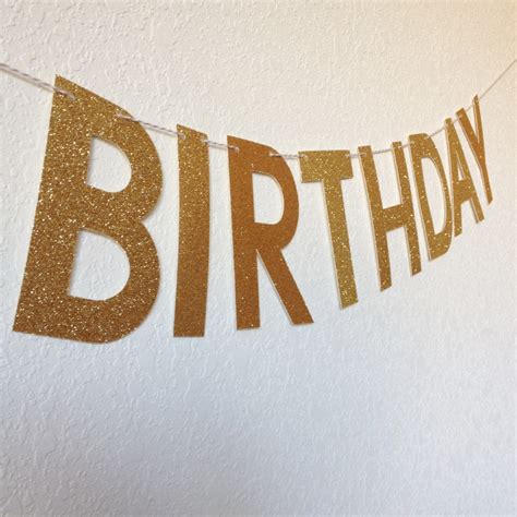Gold Happy Birthday Banner Custom Birthday Banner Etsy