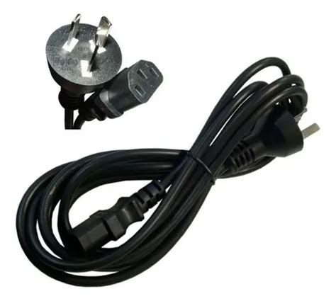 Cable Corriente Power Interlock 3 Patas Para Pc Tv Monitor Negro