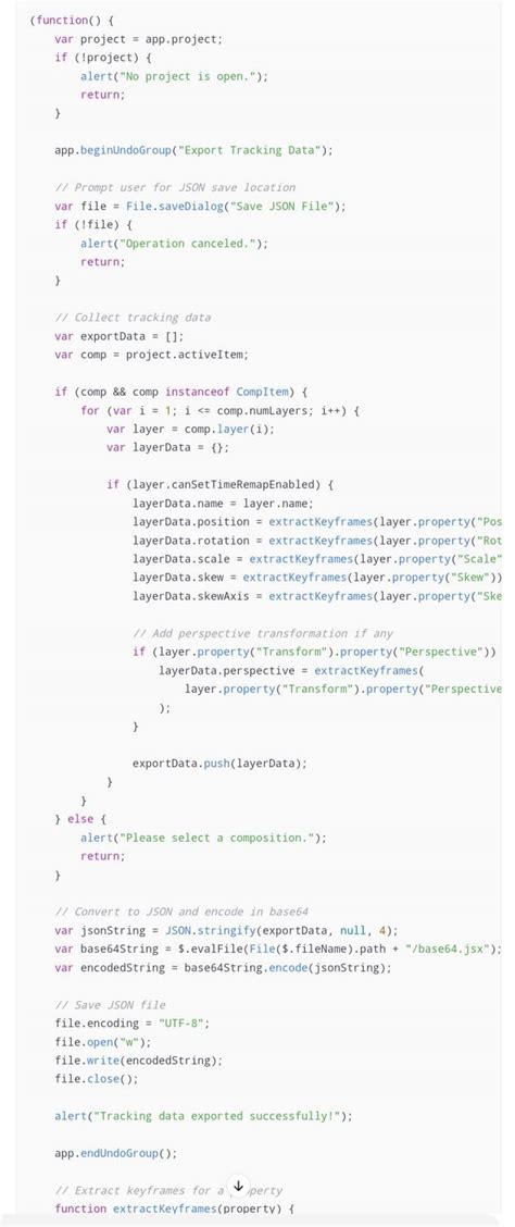entry 62 by ashvinray for custom script for exporting ae tracking data