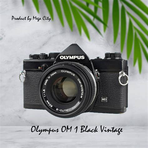 Olympus Om 1 Black Vintage 35mm Slr Film Camera With F 1 8 50mm Prime Lens Mega City