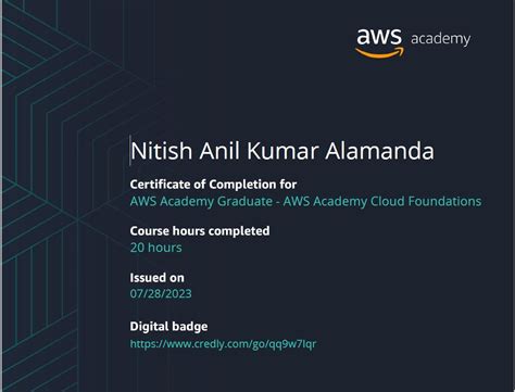 Anil Kumar Alamanda On Linkedin Aws Awsacademy Cloudfoundations