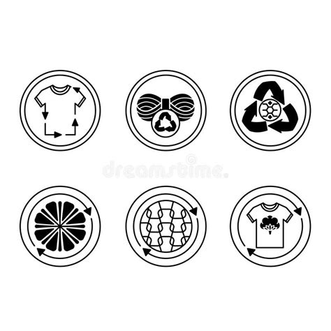 Black Icons Of Recycled Textile Fibers Stock Vector Illustration Of