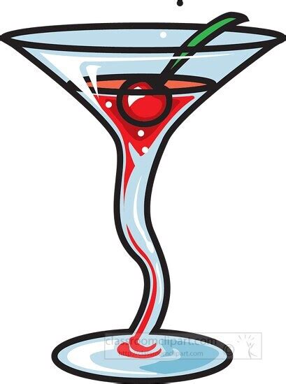 Beverage Clipart Fancy Cocktail Drink With Cherry