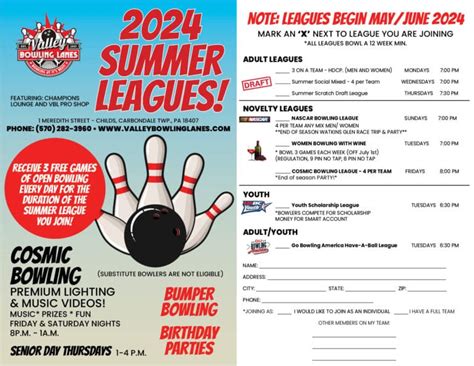 Bowling Leagues League Bowling Valley Bowling Lanes Carbondale Pa