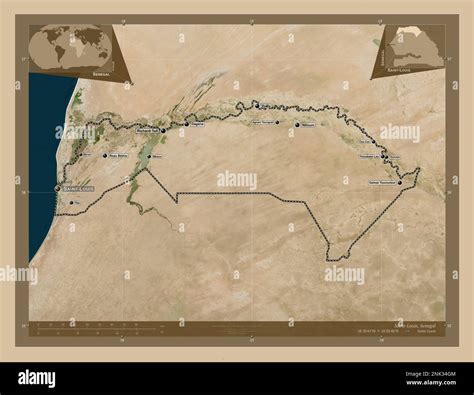 Saint Louis Région Du Sénégal Carte Satellite Basse Résolution Lieux