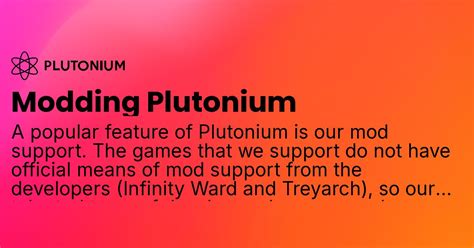 Modding Plutonium Plutonium Project