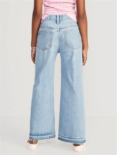 High Waisted Baggy Ripped Wide Leg Jeans For Girls Old Navy