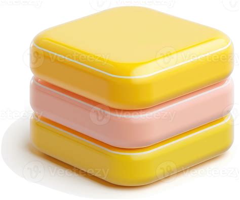 Stacked Yellow And Pink Square Candy Like Treat 60692611 Png