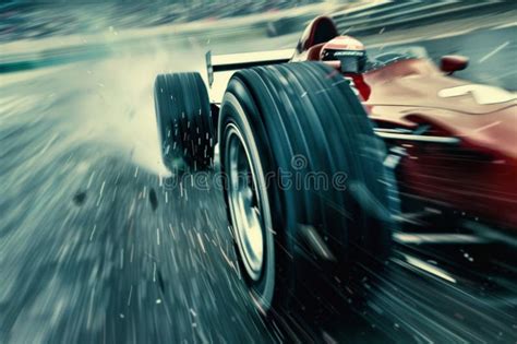 red bolide driving at high speed in circuit neural network ai