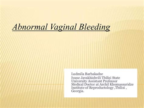 Abnormal Vaginal Bleeding Pptx Pregnancy Reproductive Health