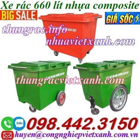 Xe đẩy Rác 660 Lít Nhựa Composite Nhựa Việt Xanh Pallet Nhựa Thùng