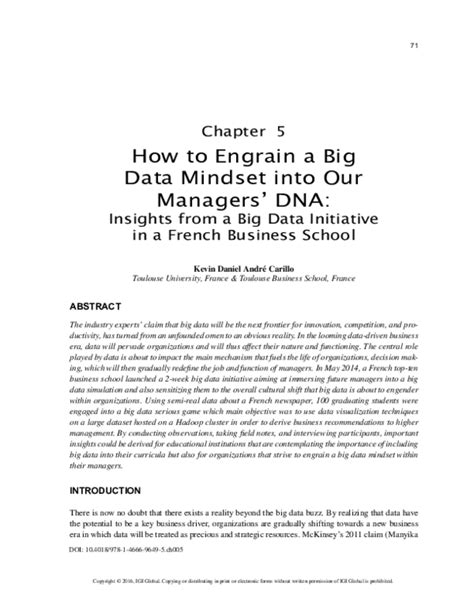 Pdf How To Engrain A Big Data Mindset Into Our Managers Dna