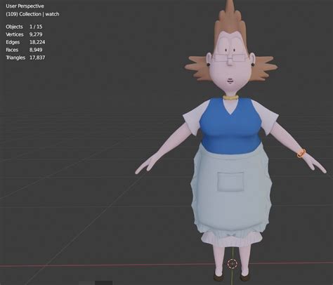Beatrice Cartoon Character In Dress 3d Model Cgtrader