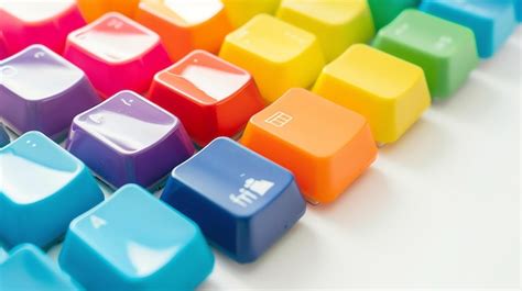 Colorful Keyboard Keys In Rainbow Order Premium Ai Generated Image