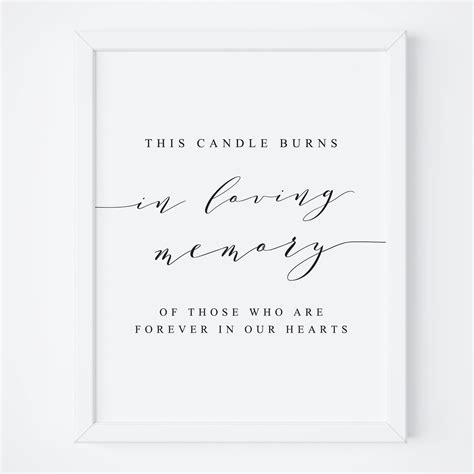This Candle Burns In Loving Memory Wedding Sign In Loving Memory