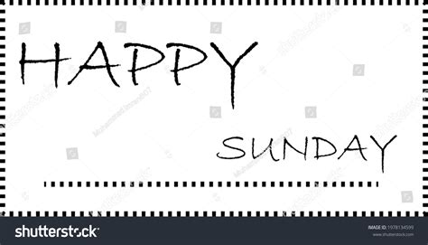 Happy Sunday Black White Simple Poster Stock Illustration 1978134599