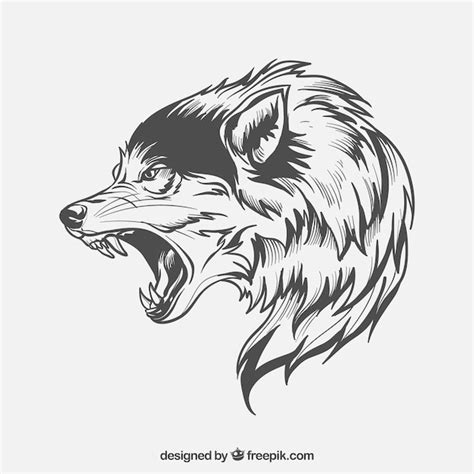 Lobo De Perfil Vector Premium