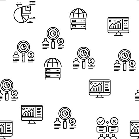 Market Research And Analysis Icons Set Vector 10144080 Vector Art At