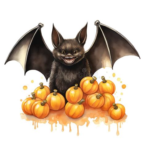 Miniature Candy Bat Sweets Dessert Halloween Stock Illustration