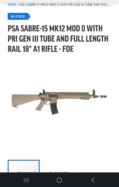 Sabre 15 Mk12 Mod O Just Dropped Rpalmettostatearms