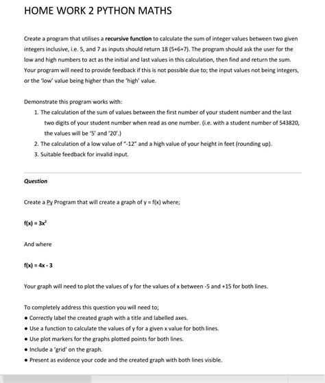 Solved Home Work 2 Python Maths Create A Program That
