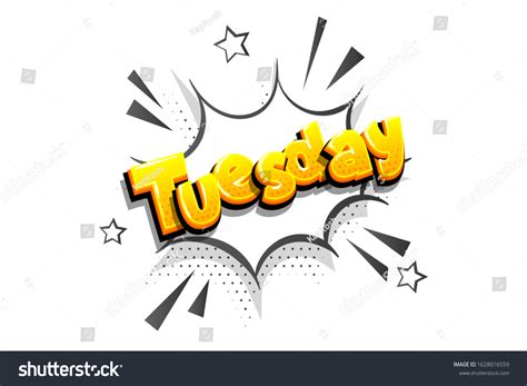 Week Day Tuesday Comic Text Speech Stock Vector Royalty Free