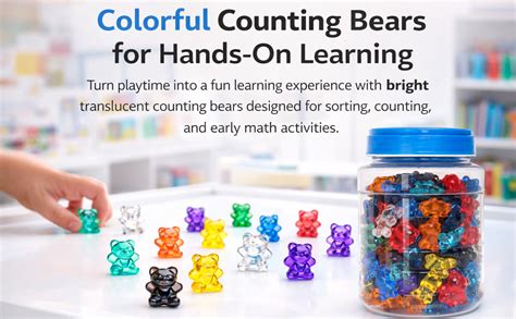 110 Pcs Translucent Counting Bears With Storage Jar Color