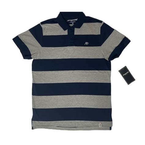 Aeropostale Striped Jersey Polo Striped Jersey Floral Polo Shirt