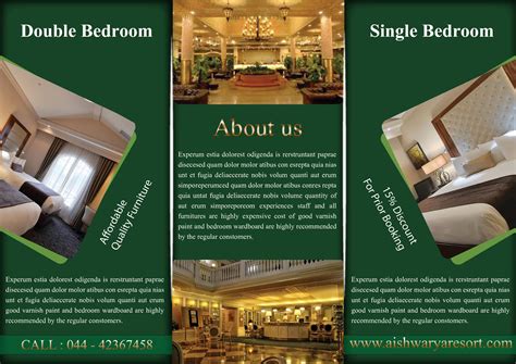 Aishwarya Resort Inside And Outside Brochure Design Using Illustrator