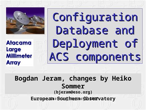 Ppt Configuration Database And Deployment Of Acs Components Dokumen