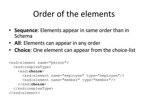 xml schema w3c ppt
